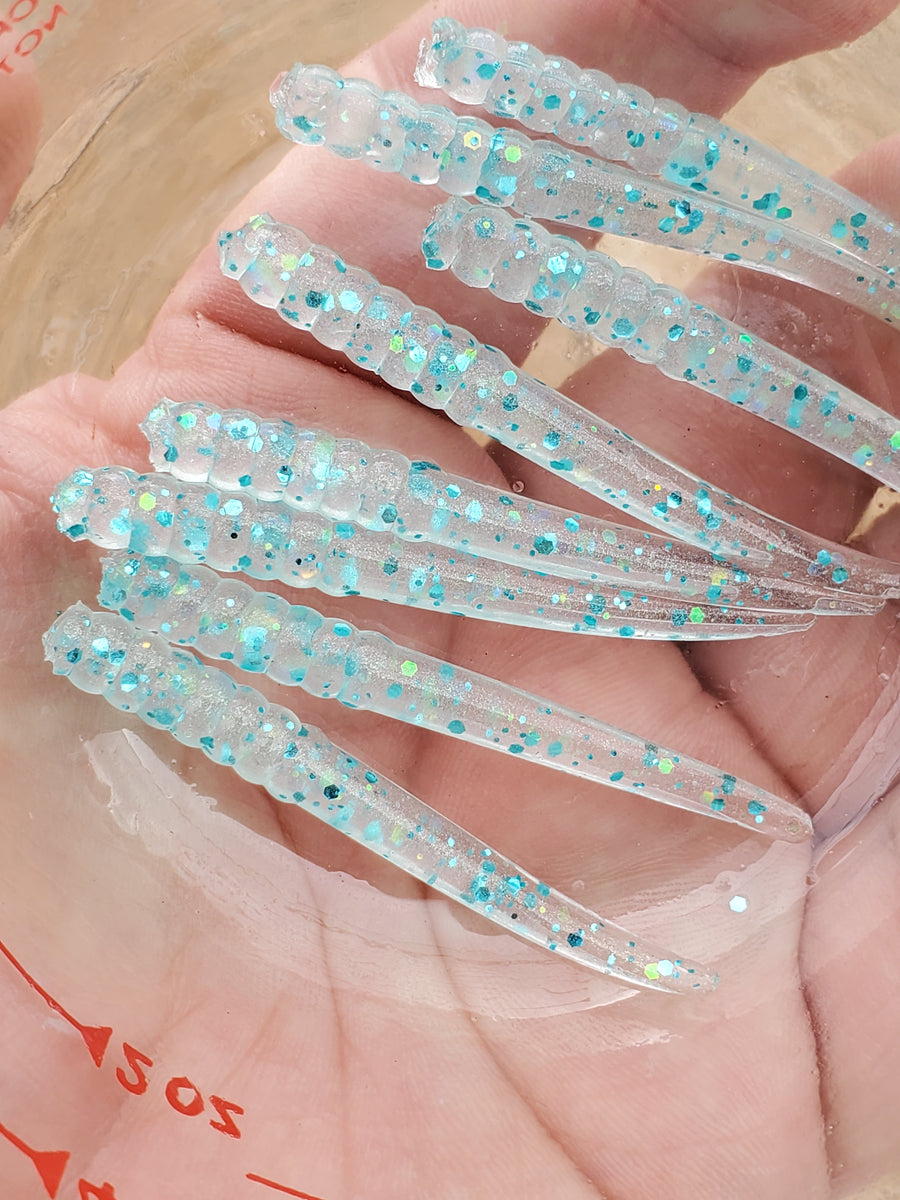 Alpha Worm (2 Inch Length) with Glow – Water's Edge Baits